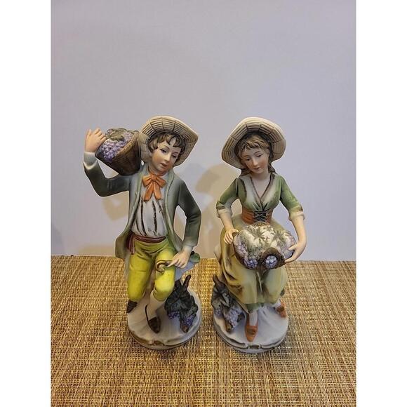 Homco | Art | Homco Japan Vintage Boy Girl With Grapes Ceramic ...